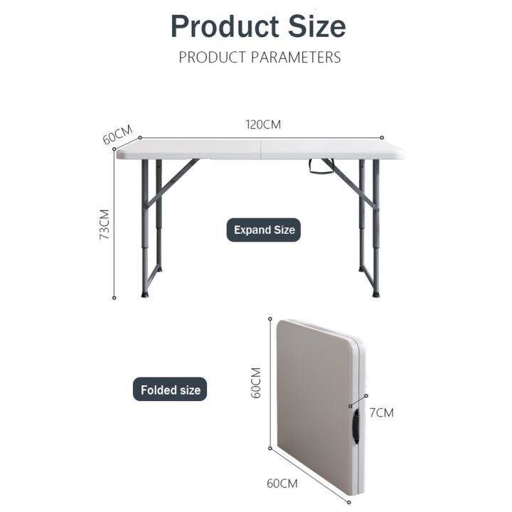 Heavy Duty Folding Folding Table 4 FT/Fold-in-half Table White Steel Residential Foldable Table ...