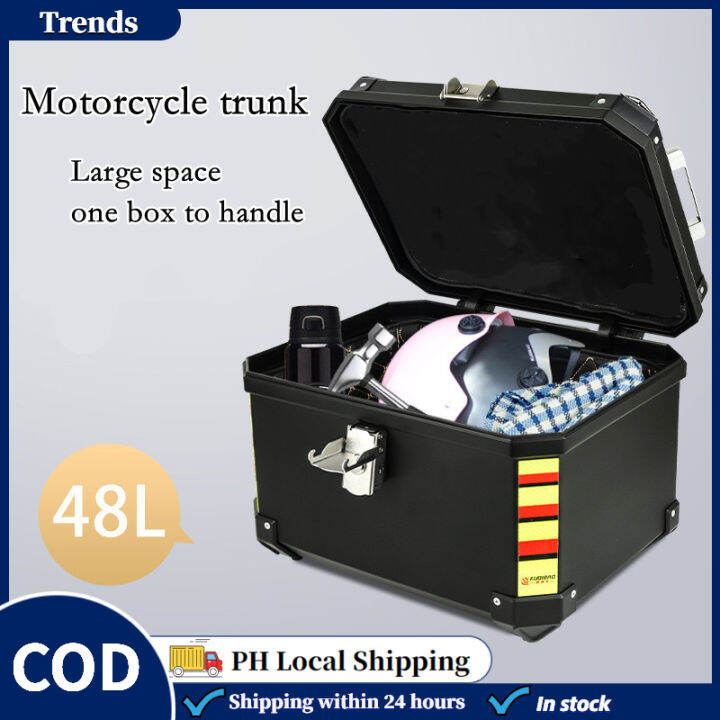 Motorcycle top box 48L Motorcycle storage box Tail box Motorcycle ...