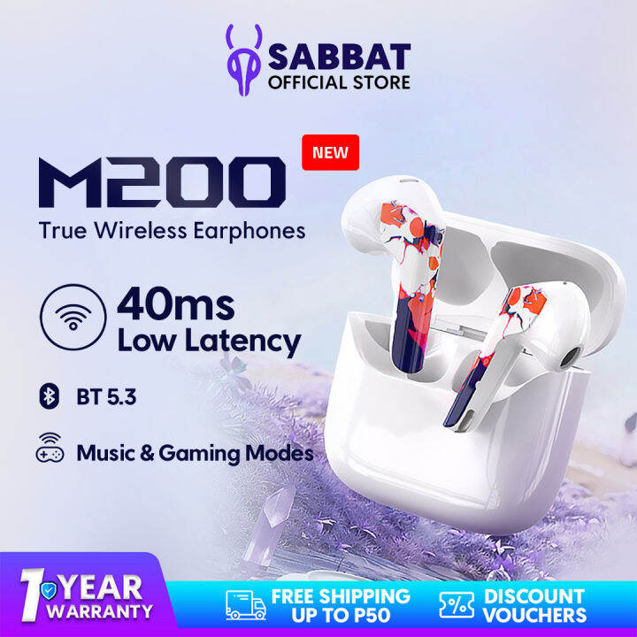 Sabbat M200 True Wireless Bluetooth Earphones BT 5.3 Dual Mode ENC ...