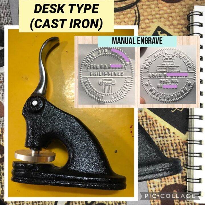HIGH QUALITY DRY SEAL Desk Type with MANUAL ENGRAVE PROFESSION LOGO CUSTOMIZE | Lazada PH