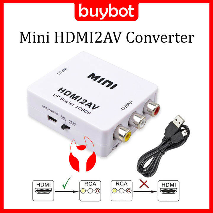 Mini HDMI2AV Converter buybot / HDMI To RCA AV Adaptor / Box TV Tabung ...