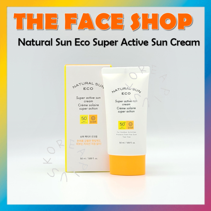 [THE FACE SHOP] Natural Sun Eco Super Active Sun Cream SPF50+ PA++++ 50ml | Lazada