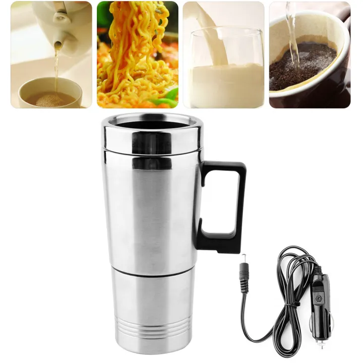 12V Water Heater Mug Car Stainless Lighter Heating Cup car heating ...