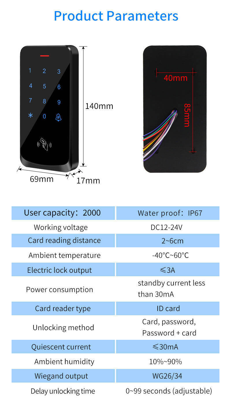 Boland RFID EM 125กิโลเฮิรตซ์แป้นพิมพ์ควบคุมการเข้าถึงแสงไฟ IP67กันน้ำ ...