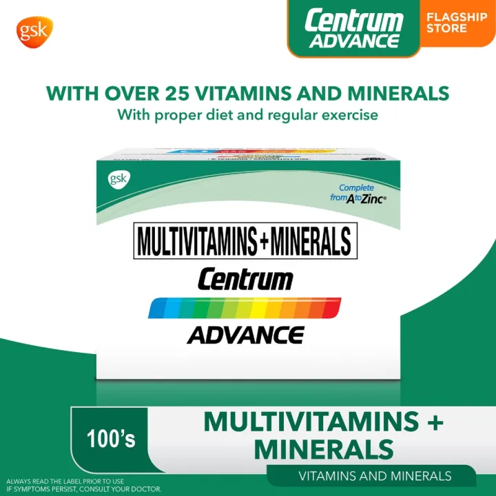 Centrum Advance Multivitamins+Minerals 100 tablets for Immunity and ...
