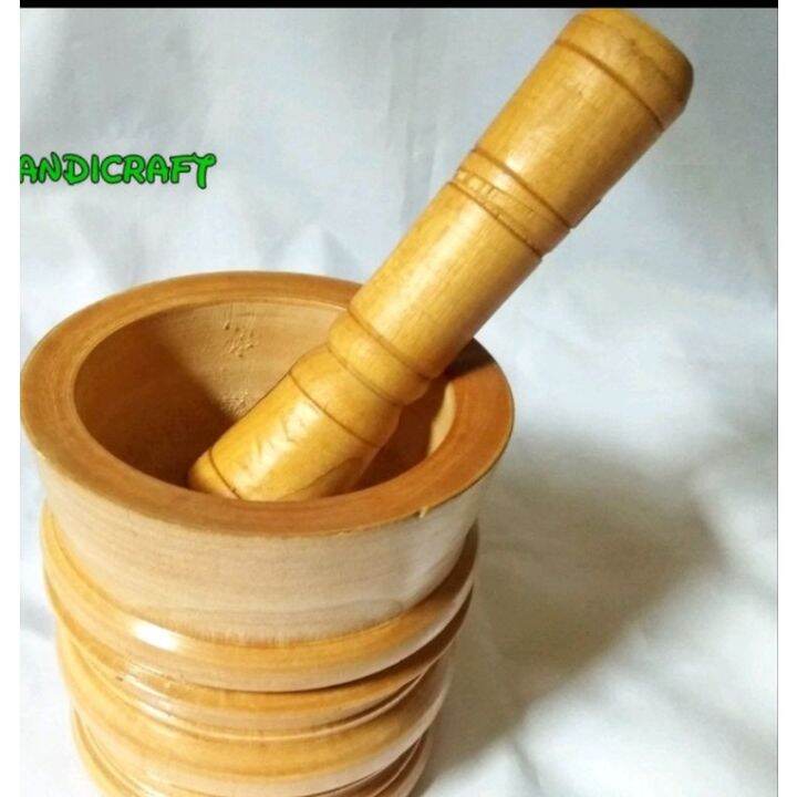 Lumpang + Tumbuk Tradisional Kayu Estetik / Lumpang kecil | Lazada ...