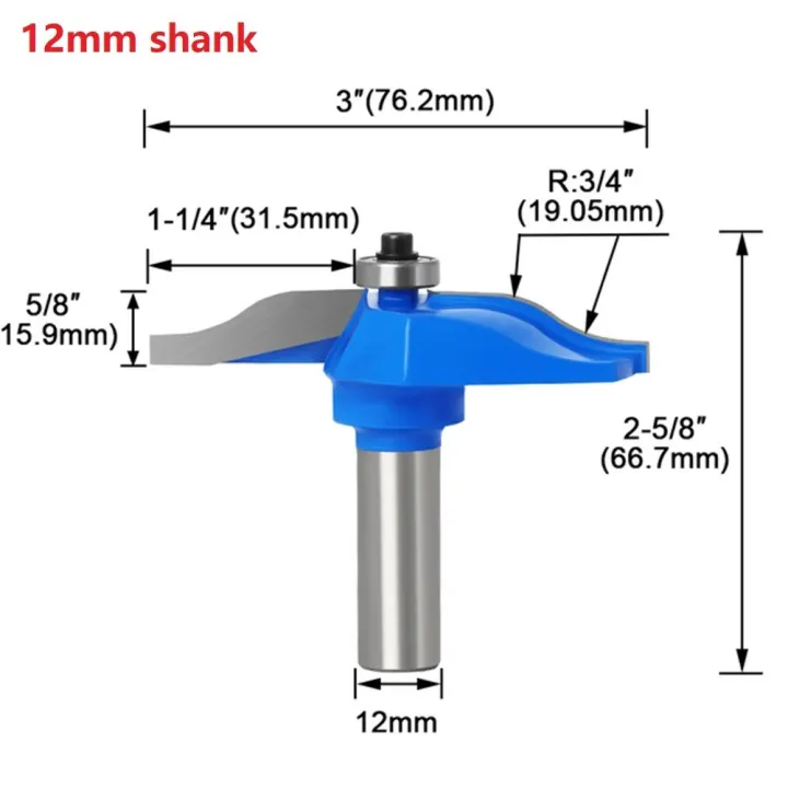 Durable Router Bits Milling Cutter Round Over Rail&Stile For Hand ...