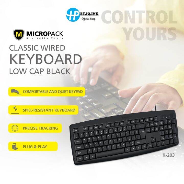 Micropack K203 Black Basic USB Keyboard with Bangla.ประกัน 1ปี | Lazada.co.th
