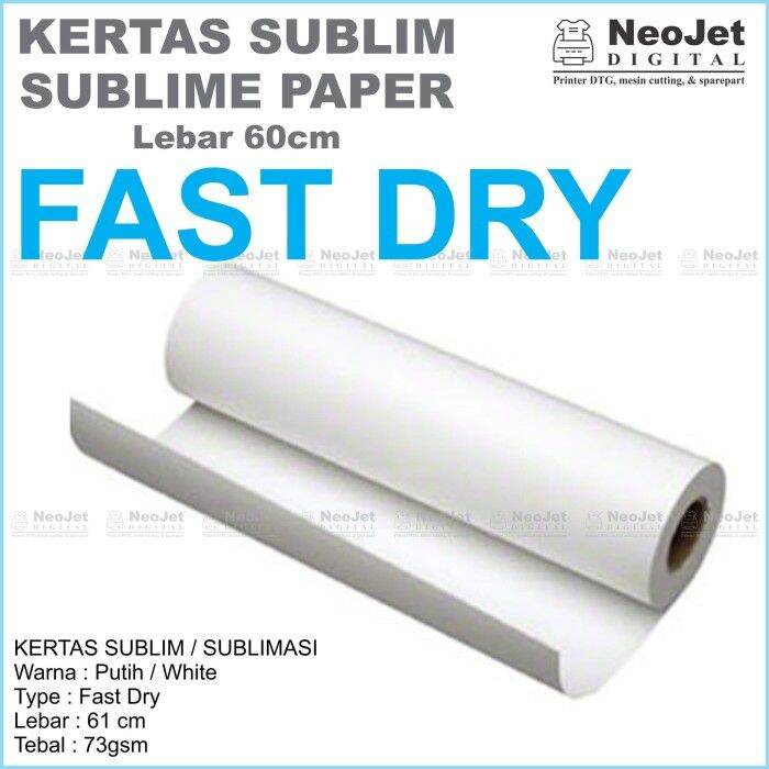 Kertas Sublim Sublime Sublimation Transfer Paper Fast Dry Lebar 60cm ...