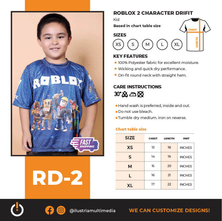Roblox 2 New Design Character Kids Dri-Fit Shirt - Full Sublimation T ...