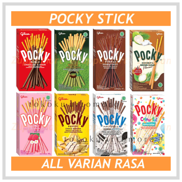 GLICO POCKY - Varian Rasa Lengkap - Coklat - Strawberry - Matcha ...
