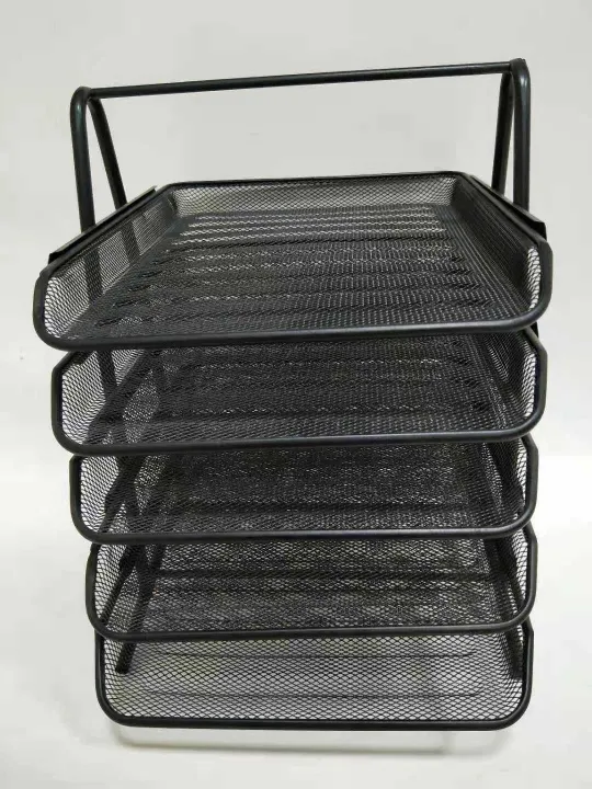 Five layers Wire mesh file tray frame with multiple file holders ...