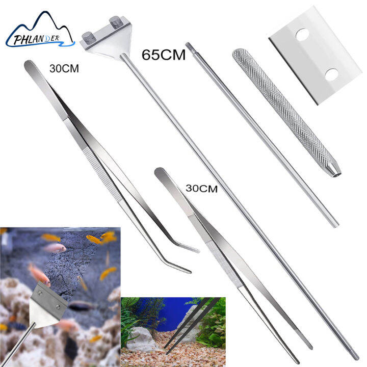 26inch Aquarium Algae Scraper Tweezers Kit Stainless Steel Aquarium ...