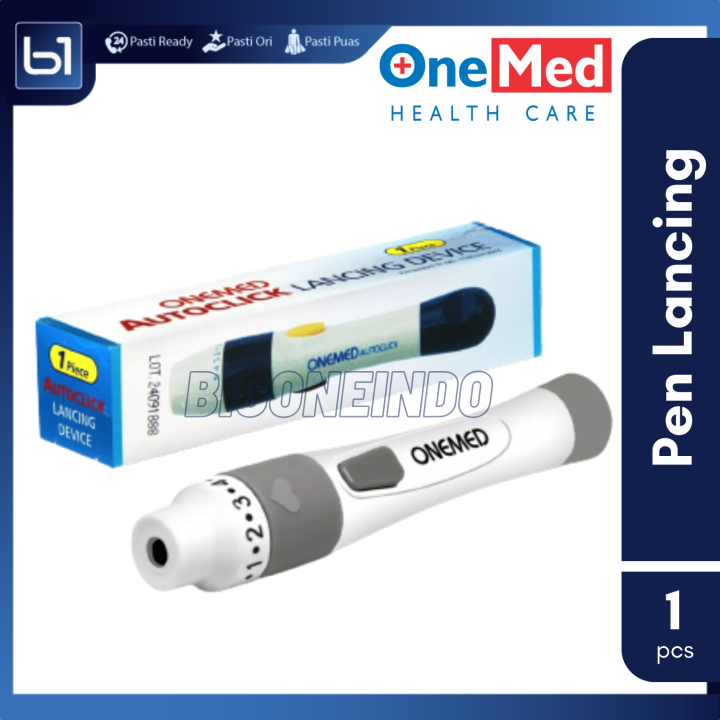 Pen Lancet Onemed Autoclick Lancing Device, Auto Click Jarum Tes Darah ...