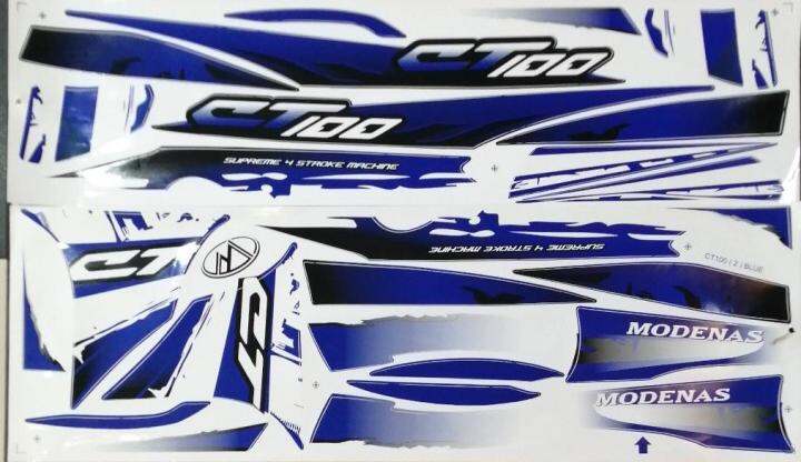 BODY STICKER SET BODY STRIPE STICKER MODENAS CT100 (CLEAR STOCK) | Lazada