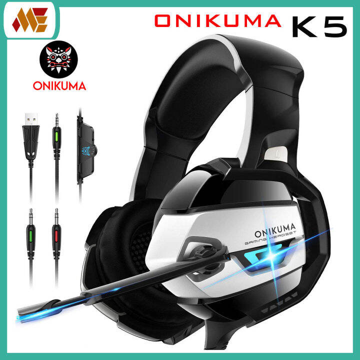 ONIKUMA K5 Stereo Gaming Headset Noise Cancelling Bass Sound Headphones with Mic and LED Light ...