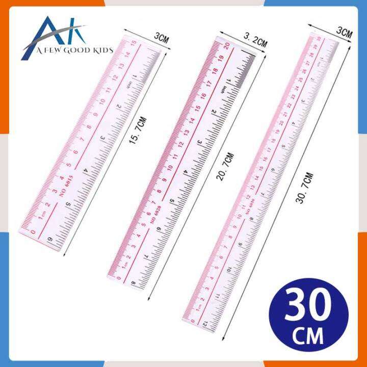 AFGK Original Ruler 12 inch 30 cm Two Color Ruler Transparent Plastic Ruler School Supplies ...