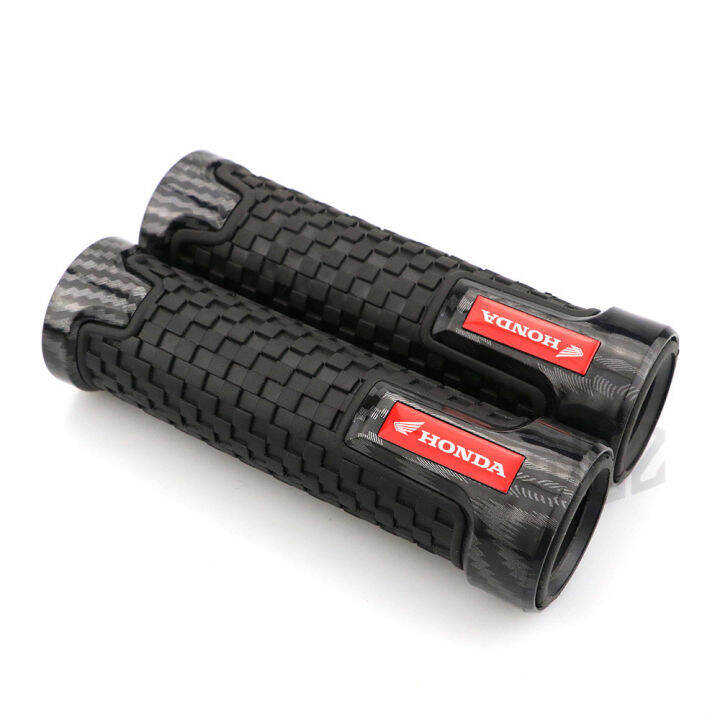 for HONDA Carbon Fiber Pattern Rubber Gel Hand Grips Handlebar Handle ...