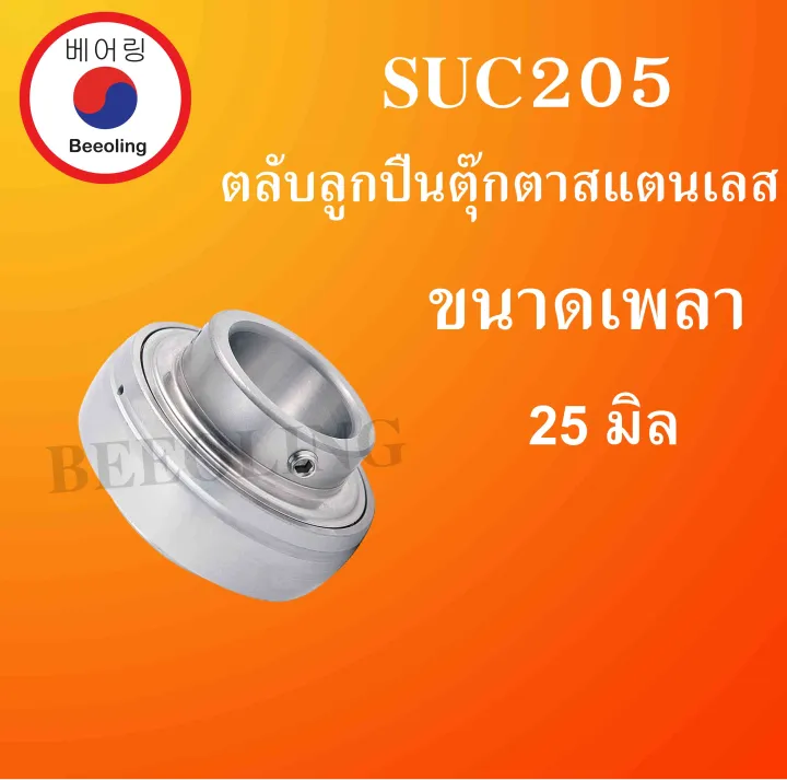 SUC205 ตลับลูกปืนตุ๊กตาสแตนเลส เฉพาะลูก สำหรับเพลา 25 มม. ( STAINLESS STEEL BEARING UNIT ) SUC ...