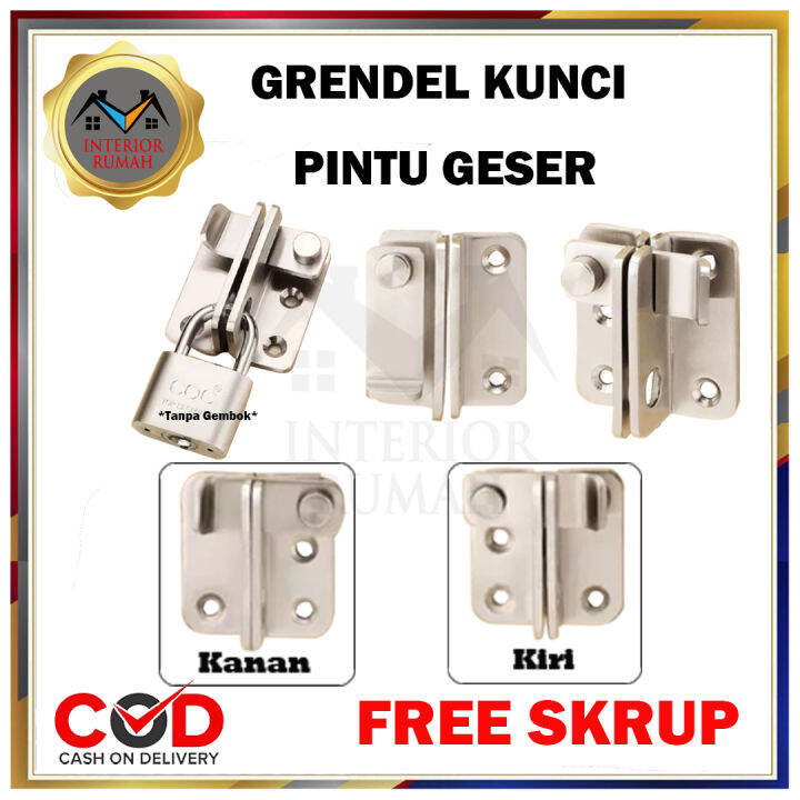 Grendel Pintu Geser Grendel overpal Slot pintu Geser Cantolan grendel ...