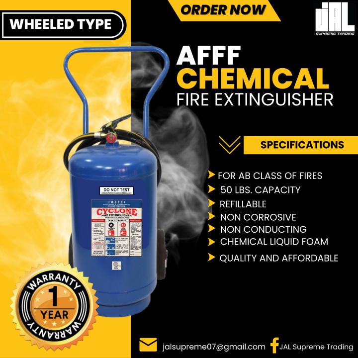 Wheeled Fire Extinguisher 50 Lbs. (Blue) – AFFF Chemical | Lazada PH