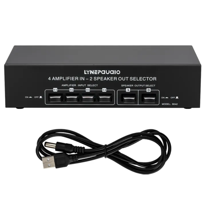 LYNEPAUAIO 4 In 2 Out Audio Switcher Audio Signal Selector Distributor ...