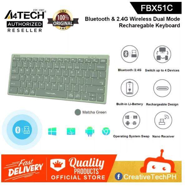 Matcha Green FBX51C A4Tech FBX51C Bluetooth & 2.4G Wireless Dual Mode ...