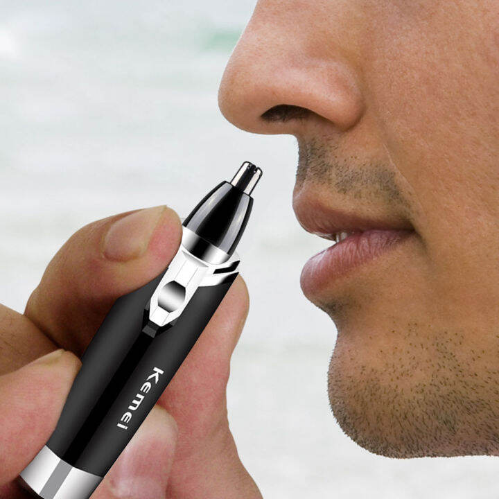 KEMEI Professional Nasal Nose & Ear Hair Trimmer Portable Rinse Clean ...