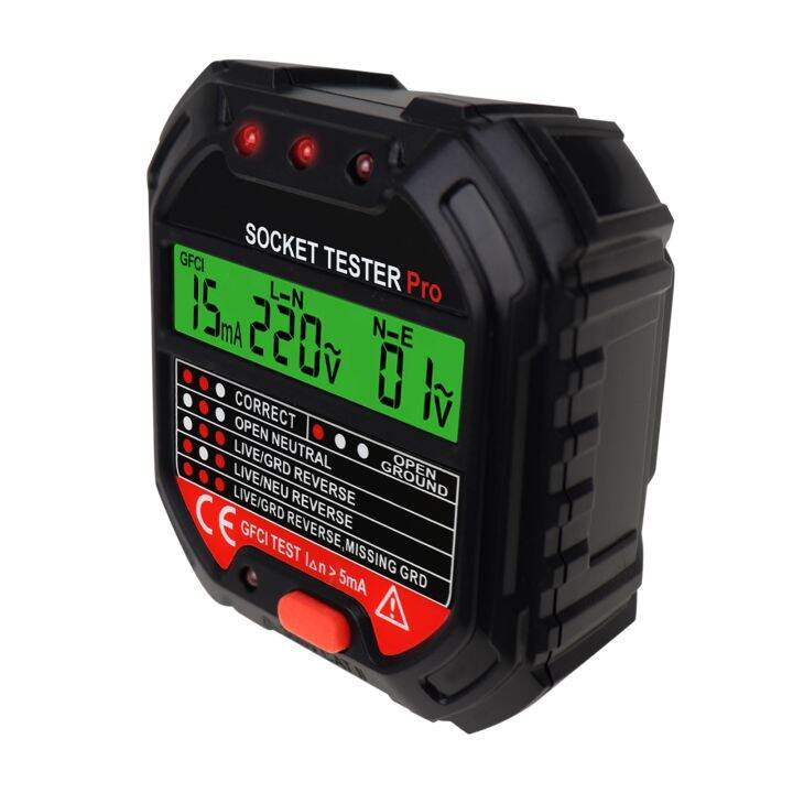 【CW】☃ ↂ Digital Socket Tester Receptacle Detector for GFCI / Standard 3 ...