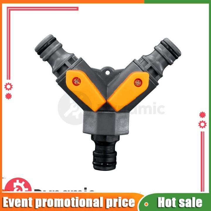 PVC 2-way Quick Release Y Splitter with Shut Off Valve Garden Hose ...