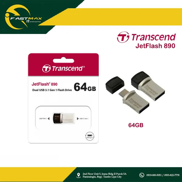 Transcend JetFlash 890 USB 3.1 64GB OTG Flash Drive | Lazada PH