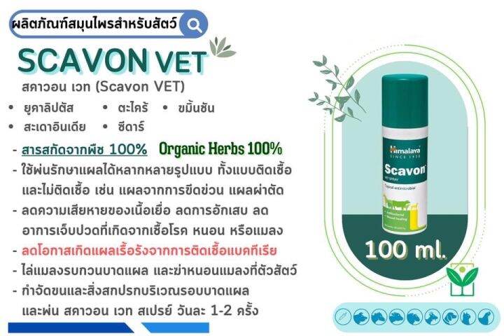 Himalaya Scavon vet spray 100 ml. สเปรย์สำหรับรักษาแผล | Lazada.co.th