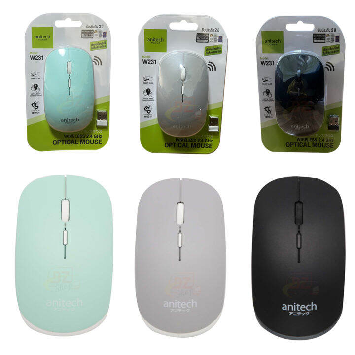 Anitech Wireless Mouse เมาส์ รุ่น W231 เม้าไร้สาย 2.4G รับประกัน 2 ปี ...