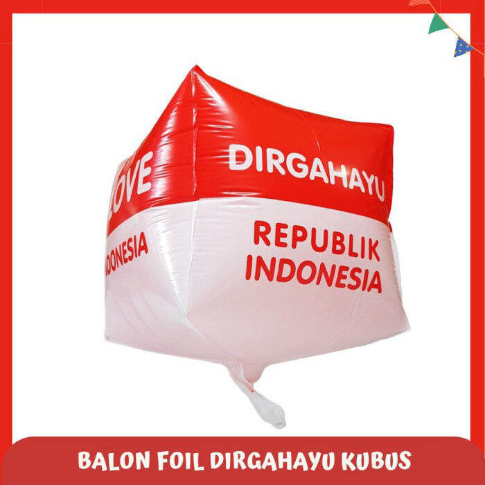 Balon Kotak Kubus 4D Dirgahayu Indonesia HUT RI Merah Putih | Lazada ...
