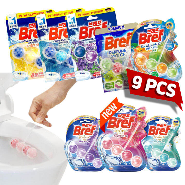 BREF Power Aktive & Perfume Switch / Deluxe Toilet Block Cleaner 9P ...