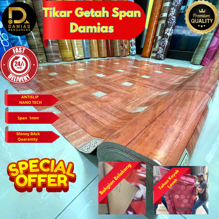 Tikar Getah Span (Size 1 Meter X 1.83 Meter Tebal 1mm) Span Rubber Mat ...