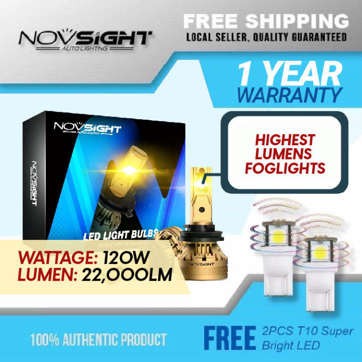 [HIGHEST LUMEN NOVSIGHT] NOVSIGHT N37Y H11 22,000 Lumens 120 Watts For ...