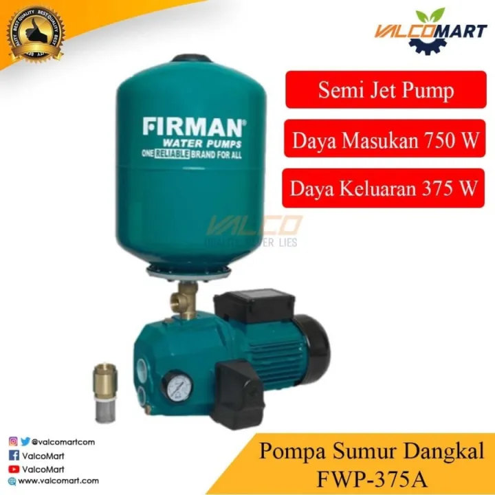 Firman FWP-375A Pompa Sumur Dangkal Semi Jet Pump | Lazada Indonesia