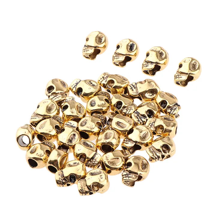 Moon ISILAND 30x Skull Dreadlock Hair Beads Hair Braid Rings Cuff Clip ...