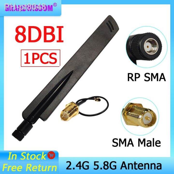 ☄℗ 2.4GHz 5GHz 5.8Ghz Antenna 8dBi RP-SMA Connector Dual Band 2.4G 5G 5.8G IOT wifi Antena ...