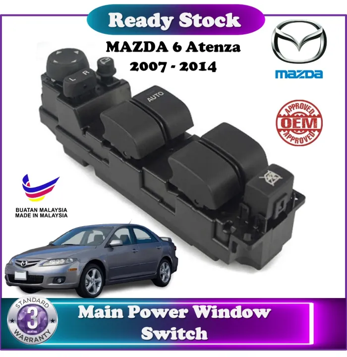 Mazda 6 】 Main Power Window Switch ( Atenza 2007 - 2014 / OEM Fitting ...