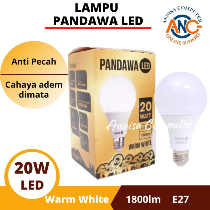 LAMPU PANDAWA LED 20 Watt / Warm White / E27 1800lm / 20W Murah / ORI | Lazada Indonesia