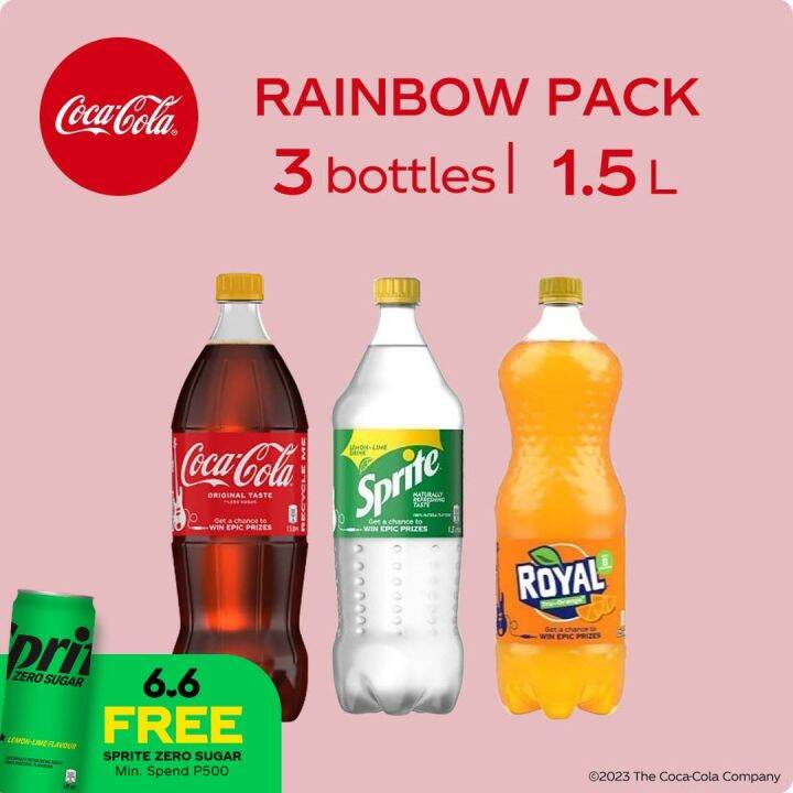 Coke, Sprite Regular, Royal Tru Orange 1.5L Rainbow Bundle - Pack of 3 ...