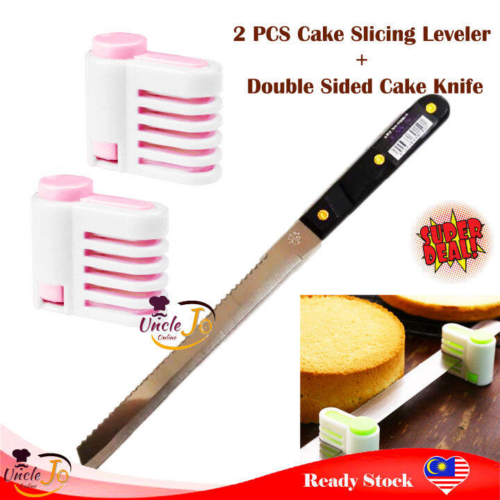Cake Slicing Leveler Bread Cutter Slicer Double Sided Cake Knife Bread ...