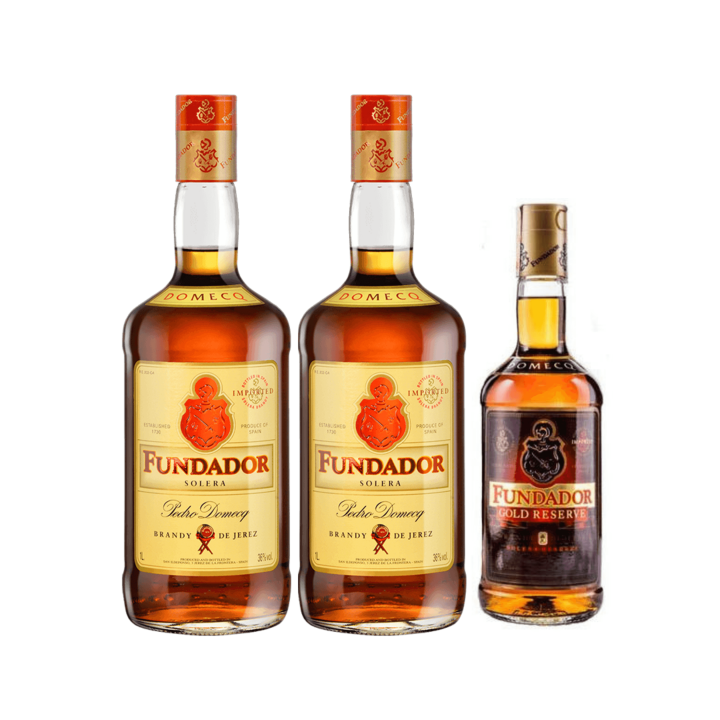 2 Fundador Solera 1L + FREE Fundador Gold Reserve 500ml | Lazada PH