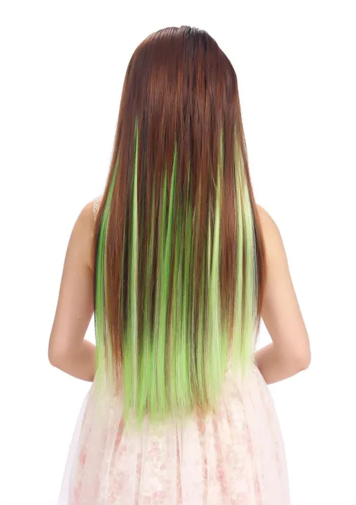 18Inch Synthetic Long Curly Colorful Hair Extension One Piece Hairpiece ...