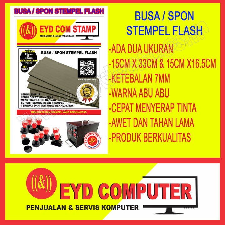 BUSA SPON STEMPEL FLASH WARNA OTOMATIS SPONS KARET STAMPEL FLAS BAHAN ...