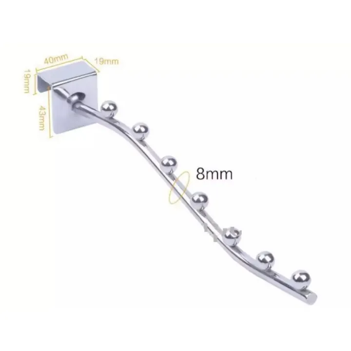 Chrome Plated Tube Bar Hooks Hanger Display (Straight and Waterfall ...