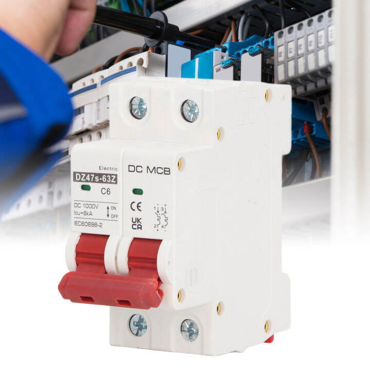DC Miniature Circuit Breaker 2P Breaking Capacity 6000A Mini 6A Circuit Breaker | Lazada.co.th