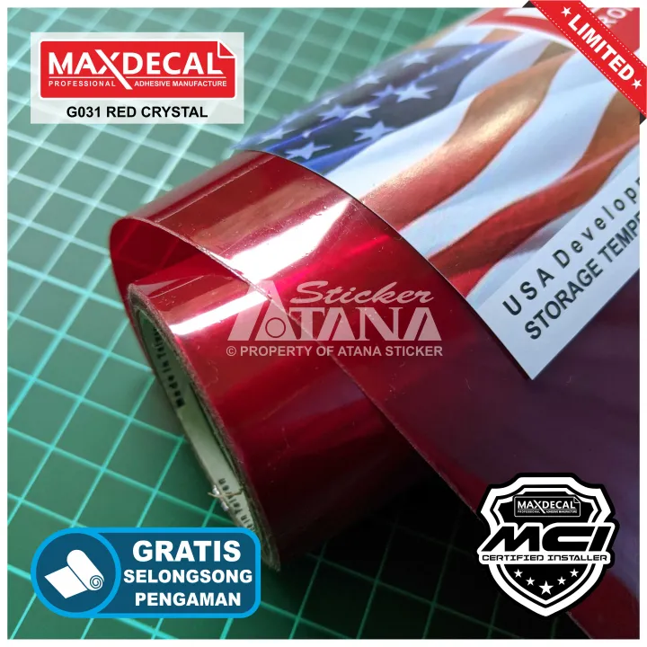 Skotlet Merah Transparan Maxdecal Scotlet Red Transparent Stiker Tembus ...